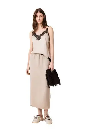 Maje Satin Pencil Skirt