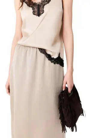 Maje Satin Pencil Skirt