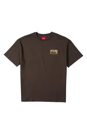 Quiksilver Yg Impaired Embroidered Cotton Graphic T-shirt - Java