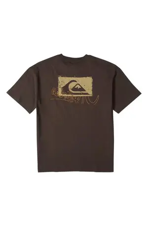 Quiksilver Yg Impaired Embroidered Cotton Graphic T-shirt - Java