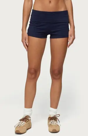 EDIKTED Marleaux Foldover Stretch Cotton Shorts