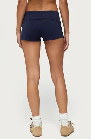EDIKTED Marleaux Foldover Stretch Cotton Shorts
