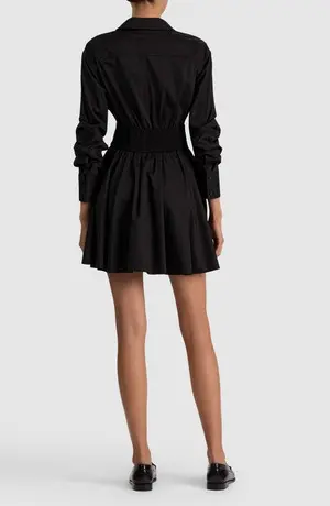Alice + Olivia Edie Long Sleeve Corset Shirtdress - Black