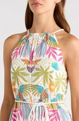 SUGARLIPS Malena Tie Waist Halter Minidress