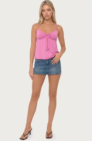EDIKTED Michey Tie Front Babydoll Camisole