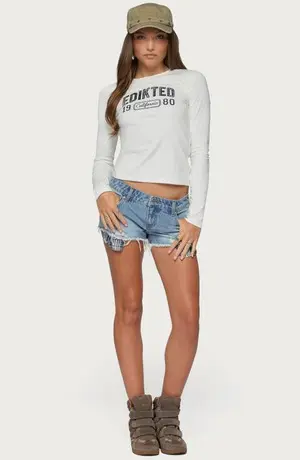 EDIKTED 1980 California Graphic Long Sleeve T-shirt