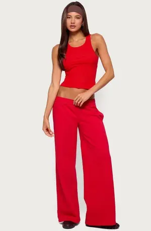 EDIKTED Francie Crop Stretch Cotton Rib Tank