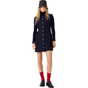 Maje Short Lurex Tweed Dress