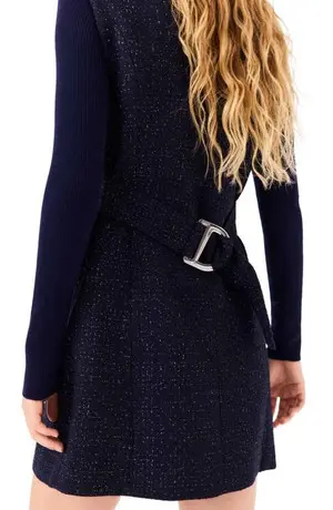 Maje Short Lurex Tweed Dress