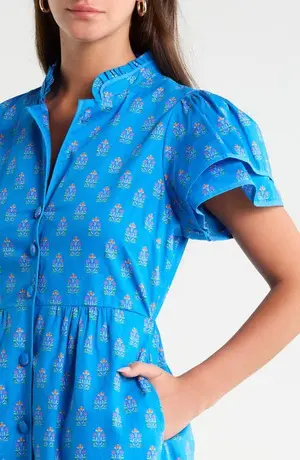 SUGARLIPS Davie Button Midi Shirtdress
