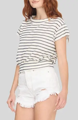 PROJECT SOCIAL T Textured Stripe Cropped Top