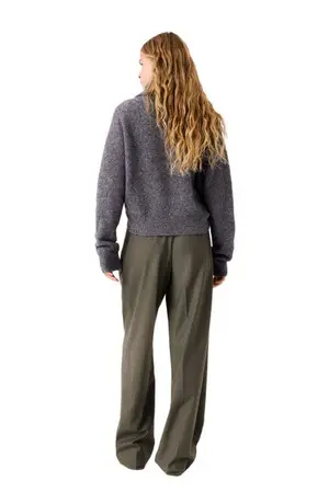 Maje Zip-neck Yak Sweater