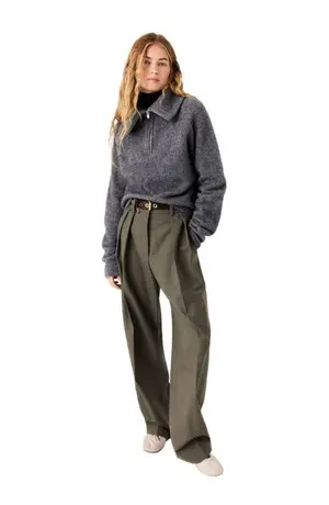 Maje Zip-neck Yak Sweater