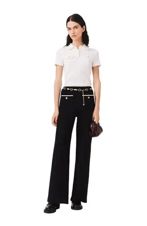 Maje Lurex Tweed Trousers - Black