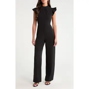 SUGARLIPS Manuela Mock Neck Wide Leg Jumpsuit