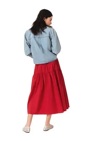Maje Long Gathe Skirt