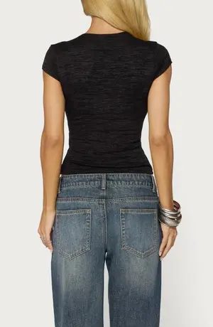 EDIKTED Swapna Asymmetric Button-up Top