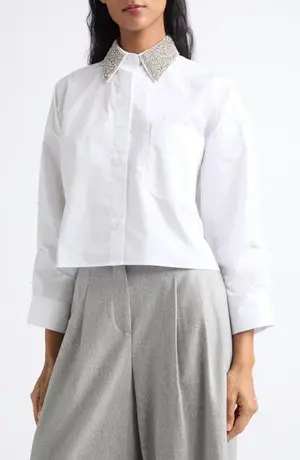 TWP Embellished Collar Button-up Shirt