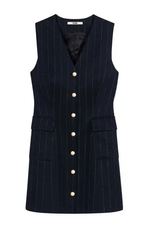 Maje Sleeveless Tailored Lurex Dress