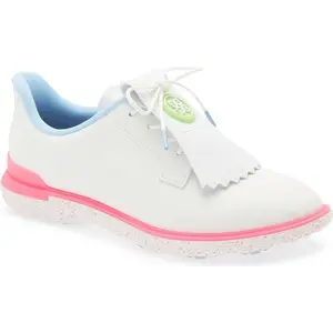 G/fore Gallivant2r Perforated Kiltie Golf Shoe - Snow/blush