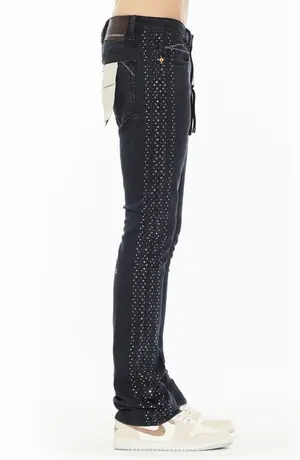 CULT OF INDIVIDUALITY Bootcut Jeans With Crystal Embellishments