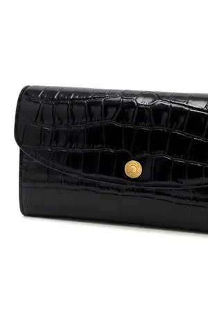 Veronica Beard Croc Embossed Leather Crossbody Wallet