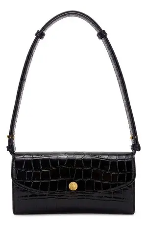 Veronica Beard Croc Embossed Leather Crossbody Wallet