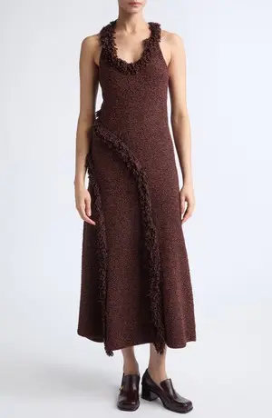 Proenza Schouler Nilo Fringe Jacquard Sweater Dress