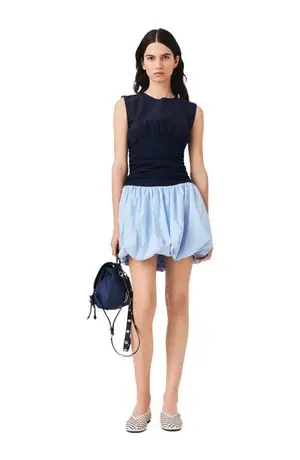 Maje Jersey And Cotton Mix Dress