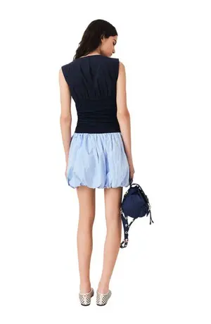 Maje Jersey And Cotton Mix Dress