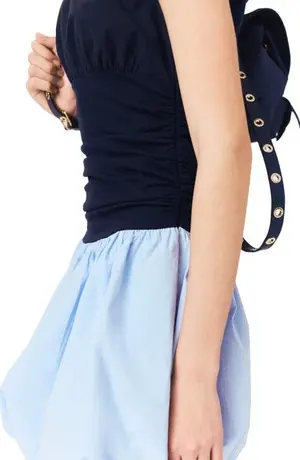 Maje Jersey And Cotton Mix Dress