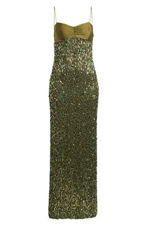 Black Halo Berri Paillette Column Gown
