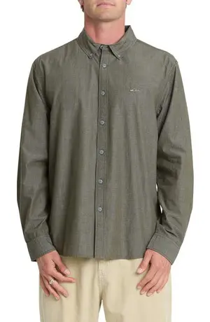 Quiksilver Shore Break Classic Long Sleeve Cotton Button-down Shirt - Grape Leaf