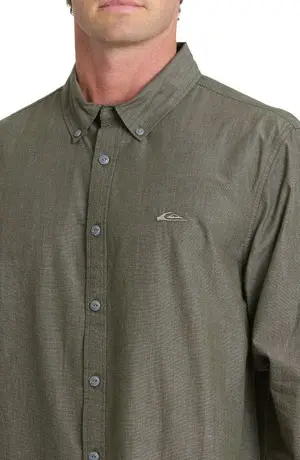 Quiksilver Shore Break Classic Long Sleeve Cotton Button-down Shirt - Grape Leaf