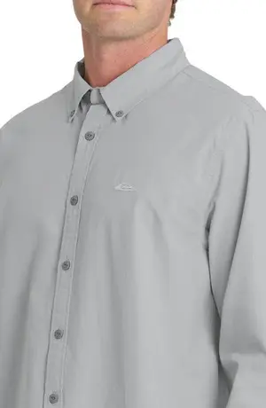 Quiksilver Shore Break Classic Long Sleeve Cotton Button-down Shirt - Quarry