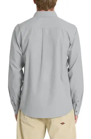Quiksilver Shore Break Classic Long Sleeve Cotton Button-down Shirt - Quarry