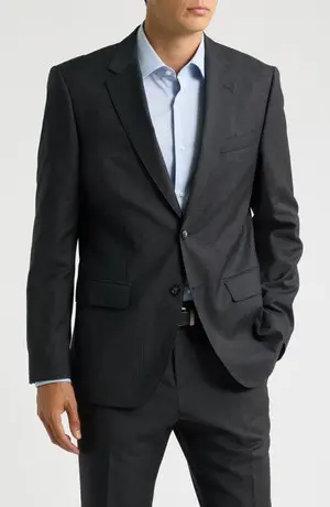 BOSS H-huge Slim Fit Virgin Wool Suit