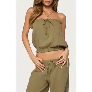 EDIKTED Viktoria Strapless Gauze Bubble Top