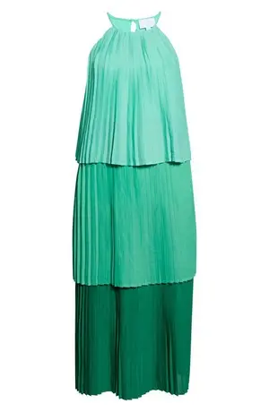 SUGARLIPS Sealy Pleated Sleeveless Tiered Maxi Dress