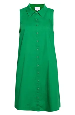 SUGARLIPS Sleeveless Cotton Shirt Dress