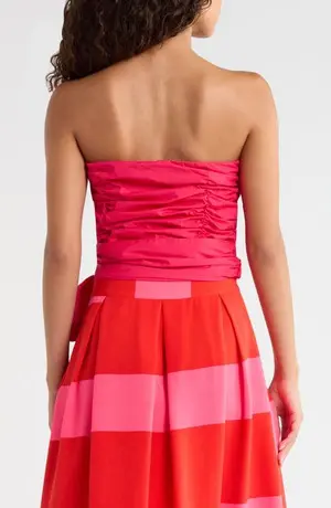 SUGARLIPS Isabel Strapless Ruched Cotton Top