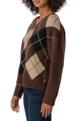 Kut From The Kloth Kimberly Argyle V-neck Sweater