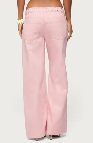 EDIKTED Quincy Studded Low Rise Baggy Jeans