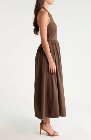 SUGARLIPS Daine Cotton Halter Midi Dress