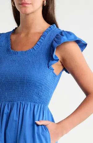 SUGARLIPS Ingrid Smocked Tiered Cotton Maxi Dress