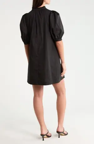 SUGARLIPS Julissa Split Neck Cotton Babydoll Minidress
