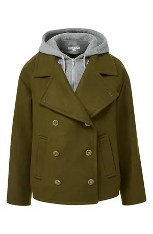 Veronica Beard Franklin Double Breasted Wool Blend Coat
