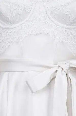 House Of Cb Selena Satin & Lace Minidress