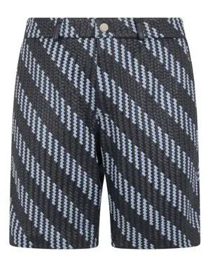 Philipp Plein Weaved Leather Shorts Stripes