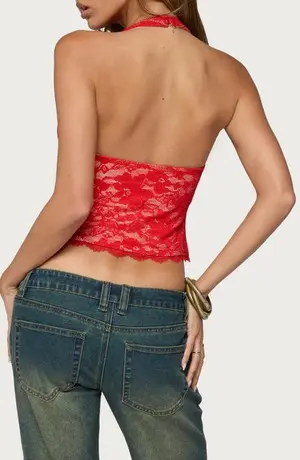 EDIKTED Dessa Lace Halter Top